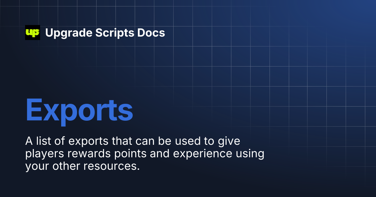 Exports | Upgrade Scripts Docs